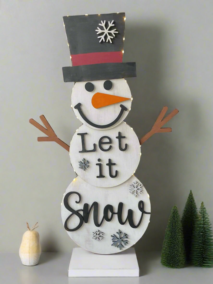 Let It Snow Lighted Standing Snowman – Joy in Chaos LLC
